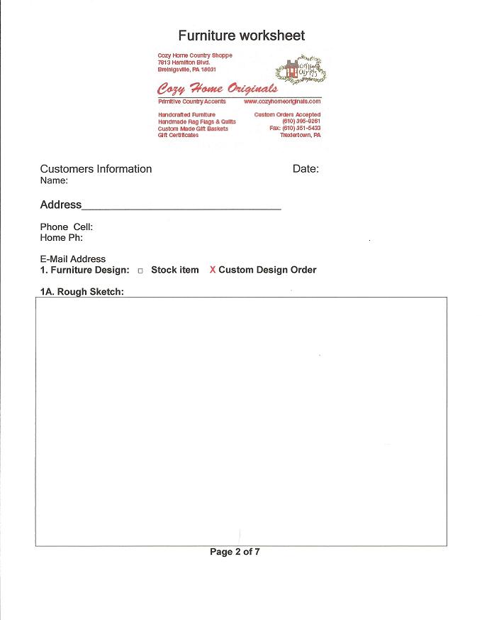 Furniture Information Packet